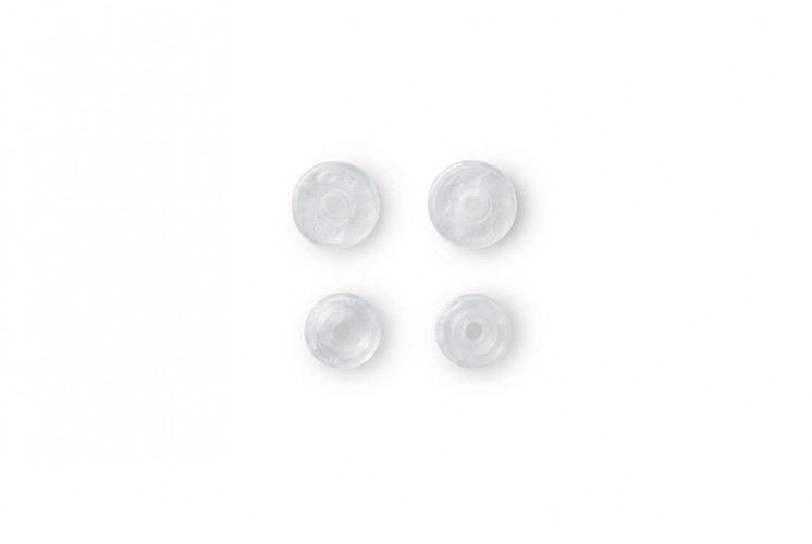 30 BOUTONS PRESSION RONDS 12 MM TRANSPARENT